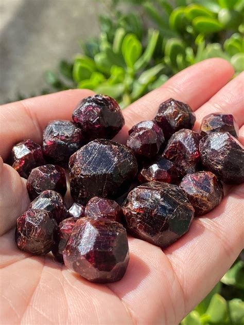 Red Raw Garnet Crystals January Birthstone Garnet Bulk Rough Garnet