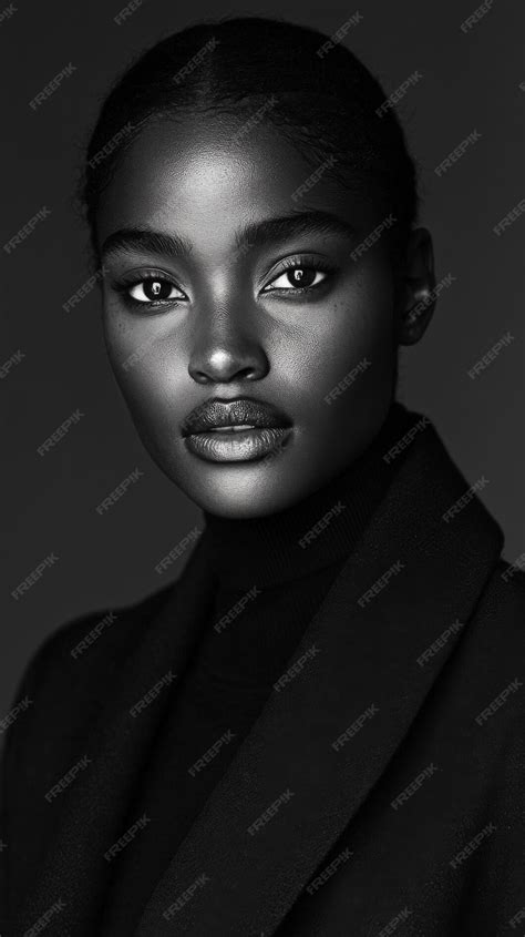 Portrait Of A Confident Woman In Black Attire Against A Dark Background