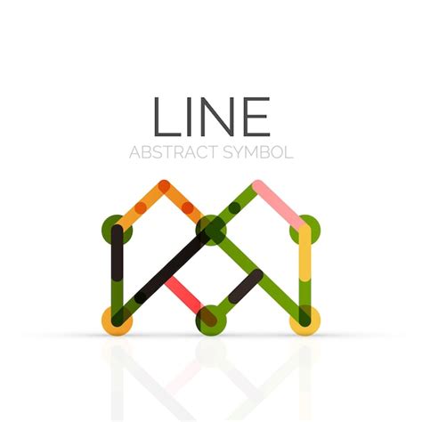 Premium Vector Linear Abstract Logo Connected Multicolored Segments Of Lines Geometrical Figure