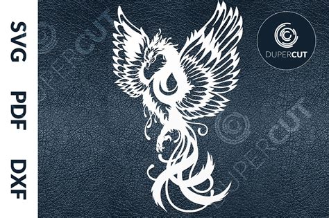 Svg Pdf Dxf Phoenix Bird Papercutting Template 514979 Paper