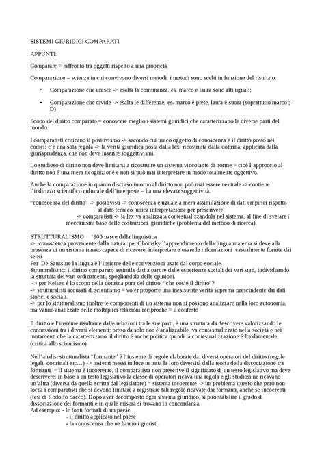 Appunti Di Sistemi Giuridici Comparati Appunti Di Sistemi Giuridici
