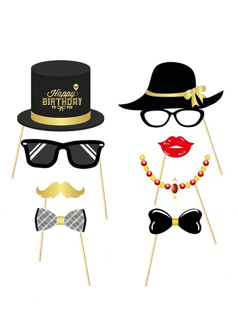 53 Pcs Birthday Photo Booth Props Kit For 18th 21st 30th 40th 50th 60th