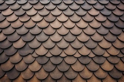 Premium Ai Image Shingle Pattern Detail On The Roof