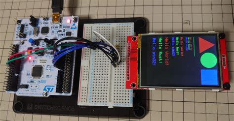 Stm32とspi接続のili9341搭載tft Lcdでhello Worldした。