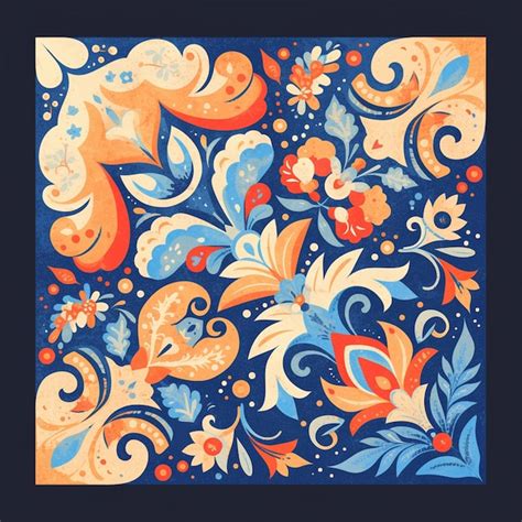Vibrant Cloth With Geometric And Floral Patterns Premium Ai Generated