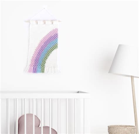 Pattern Only Crochet Rainbow Wall Hanging Bobble Stitch Etsy
