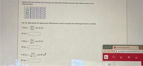 Solved Assume That The Functions F X And G X Are Both
