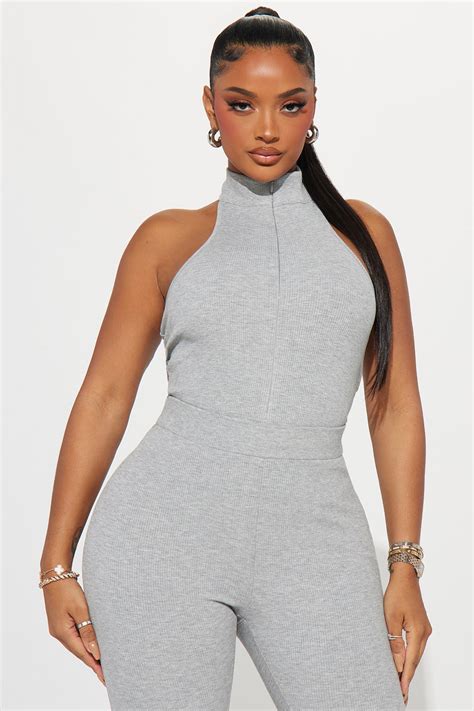 Julie Snatched Bodysuit Heather Grey Fashion Nova