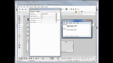 Libreoffice Base 49 Listbox No Wizard Youtube