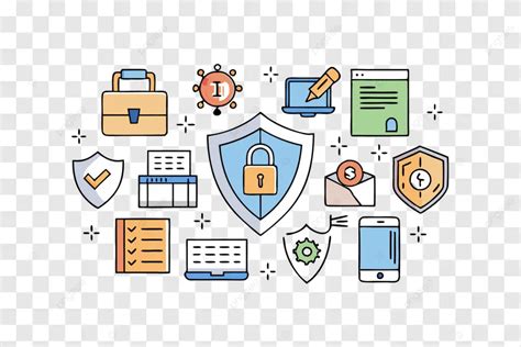 Internet Security With Symbols Like Padlocks Data Encryption Secure Transactions A Digital