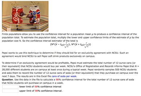Solved Finite Populations Allow You To Use The Confidence