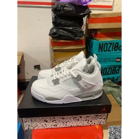 2024new Air Jordan 4 Retro White Oreo Ct8527 100 Aj 4 รองเท้าผ้าใบ