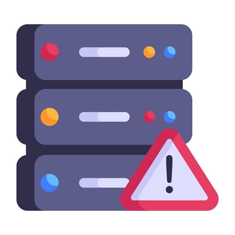 Database And Warning Sign Flat Icon Of Server Failure 6372856 Vector