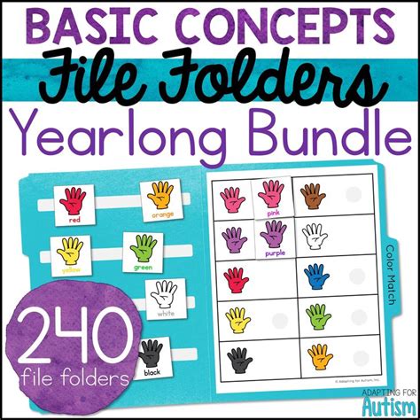 basic concepts file folder games and activities yearlong bundle file