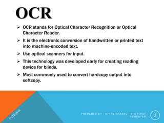 OCR OBCR OMR MICR PPTX