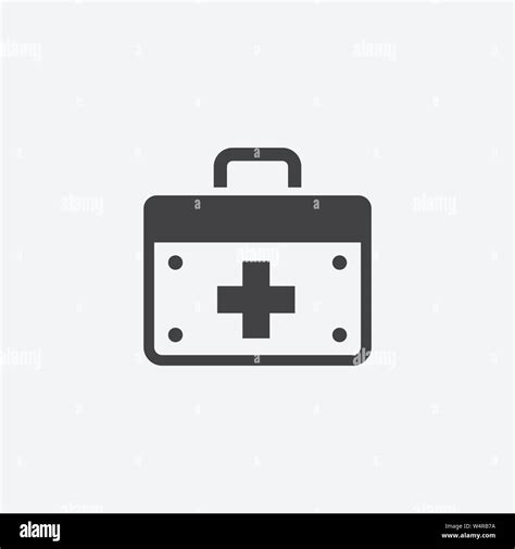 First Aid Kit Glyph Icon Monochrome Style Design Simple Element Black