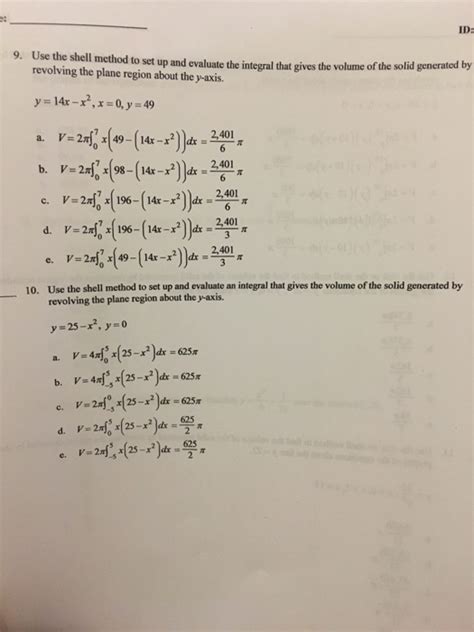 Solved Use The Shell Method To Set Up And Evaluate The