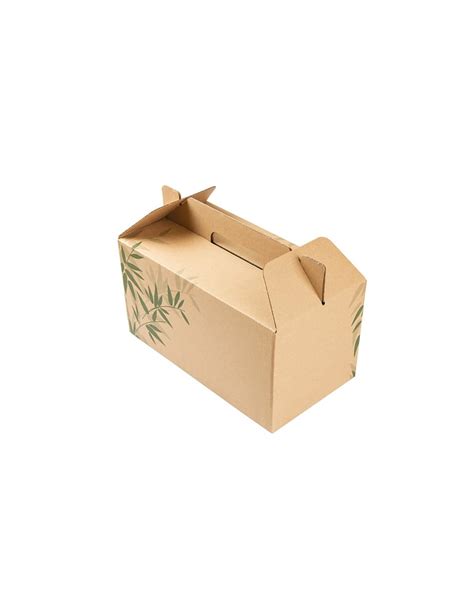 Boîte pour repas à emporter en carton à poignée menu complet formule