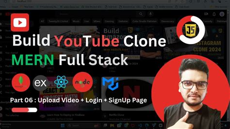 Part 06 Upload Video Login Signup Page Build Youtube Clone Using