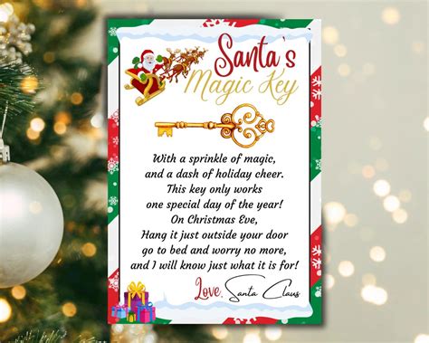 Santas Magic Key Magic Key Printable Poem Christmas Eve Box Item Instant Download