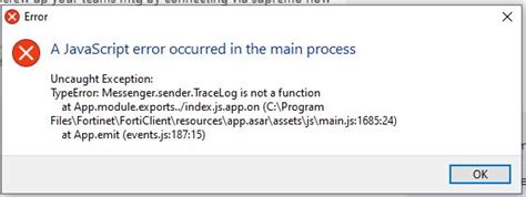 top level exception when running or installing update for desktop