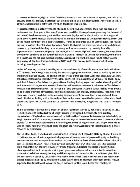 Historiography Of Feudalism Pdf Feudalism Middle Ages
