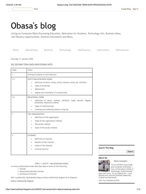 Obasas Blog Ss2 Second Term Data Processing Note Pdf Malware