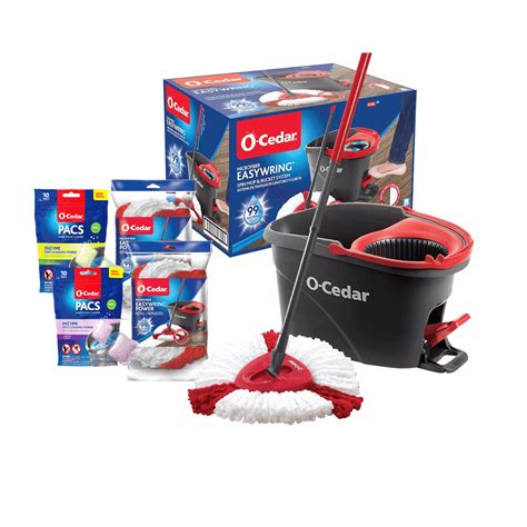 O Cedar Easywring Spin Mop And Bucket System With 2 Power Refills Citrus