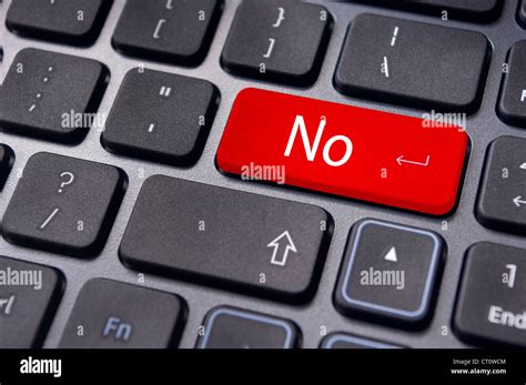 No On Keyboard Enter Key Concept Of Disagree Stock Photo Alamy