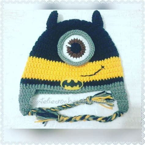 Gorro Minions Batman Crochê Atelier