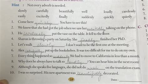 Hint Notevery Adverb Is Needed Slowly Studyx