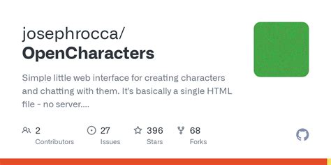 Github Josephroccaopencharacters Simple Little Web Interface For