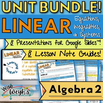 NOTE GUIDE PRESENTATION UNIT BUNDLE Linear Equations Inequalities System
