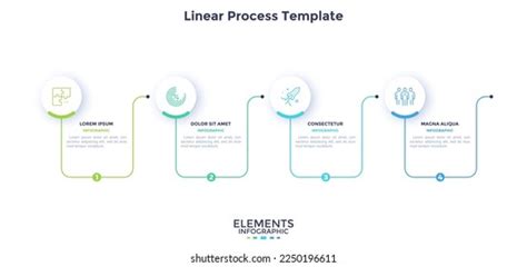 Process Chart Four Linear Elements Placed Stock Vector Royalty Free Shutterstock