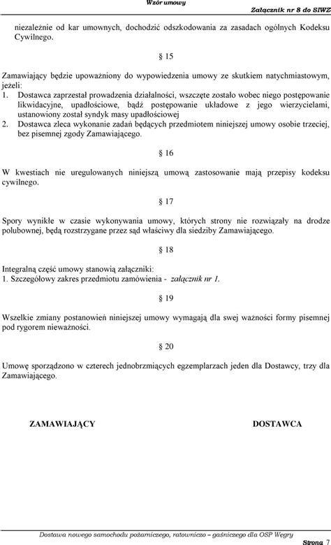 UMOWA Nr ZP OSP W PDF Darmowe Pobieranie
