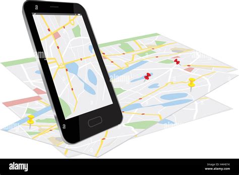Smart Phone With Navigation System Mobile Gps D Concept Stock Vector Image Art Alamy