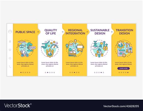 Principles Of Urban Design Yellow Onboarding Vector Image