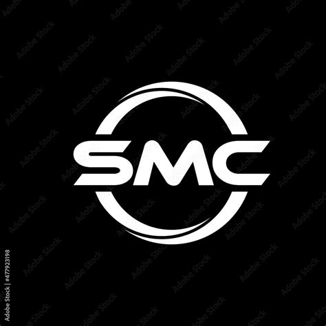 Vettoriale Stock Smc Letter Logo Design With Black Background In