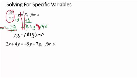 Solving For Specific Variables Youtube