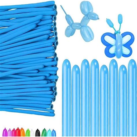 100 Pièces Bleu Long Ballons Ballons Pour Animaux Magiques Ballons En