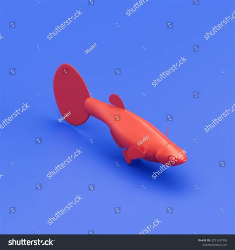 Guppy Monochrome Single Color Fidh Red Stock Illustration 2221937391