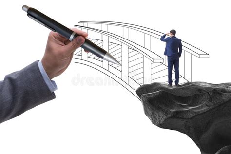 Hand Drawing Bridge In Business Concept Stock Image Image Of Bridge