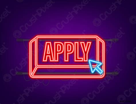 Apply With Cursor Button Internet Neon Icon Pointer Click Icon Stock Vector Crushpixel