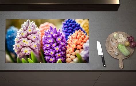 Inductieplaat Beschermer Tafereel Van Verschillende Kleuren Hyacinten