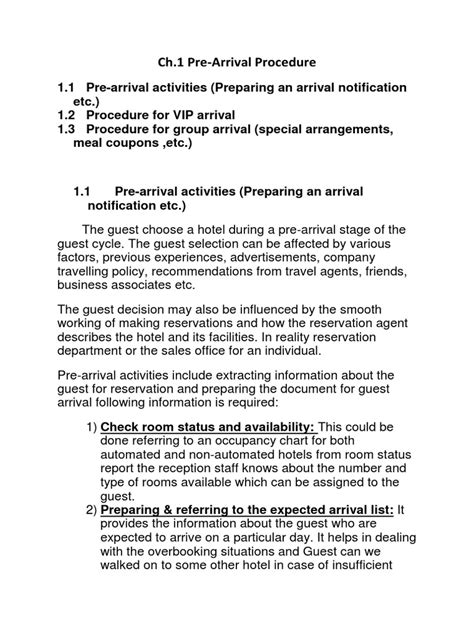 Bsc Hs Sem Ii Hs 204 Ch 1 Pre Arrival Procedure Pdf