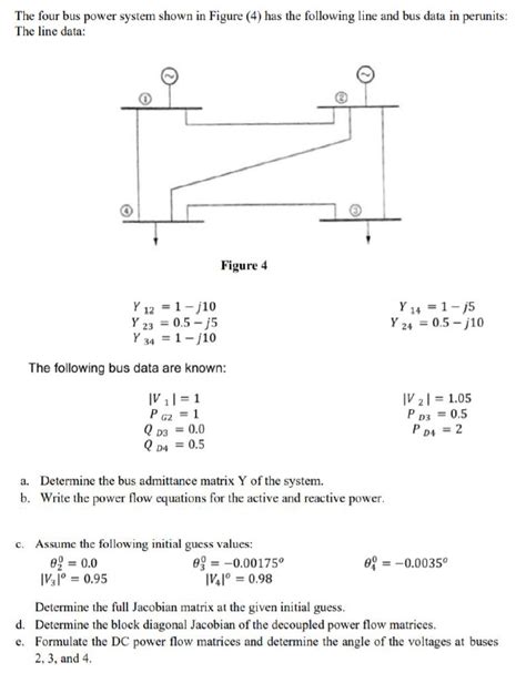 The Four Bus Power System Shown In Figure 4 Has The