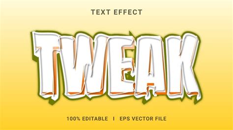 premium vector editable tweak text effect with 3d type