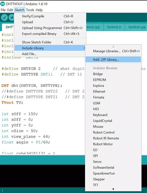 Arduino данные на телевизоре от датчика Dht11