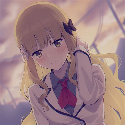 Safebooru 1girl Bangs Black Bow Blonde Hair Blush Bow Breasts