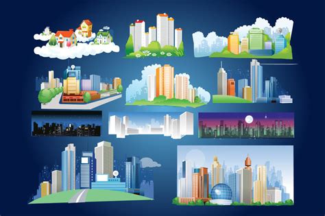 图标建筑城市生活大厦高层公寓矢量图ai免费下载 图星人